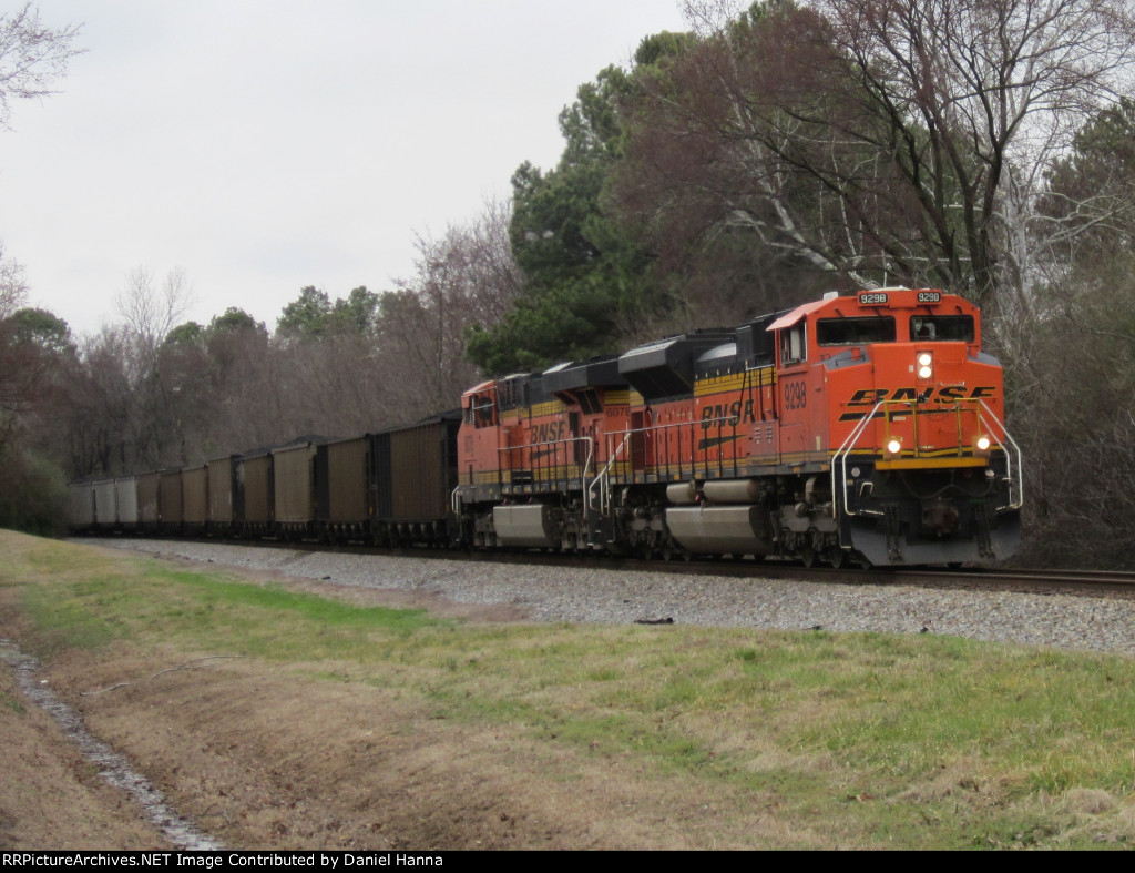 BNSF 9298 leads on this Eb coal train